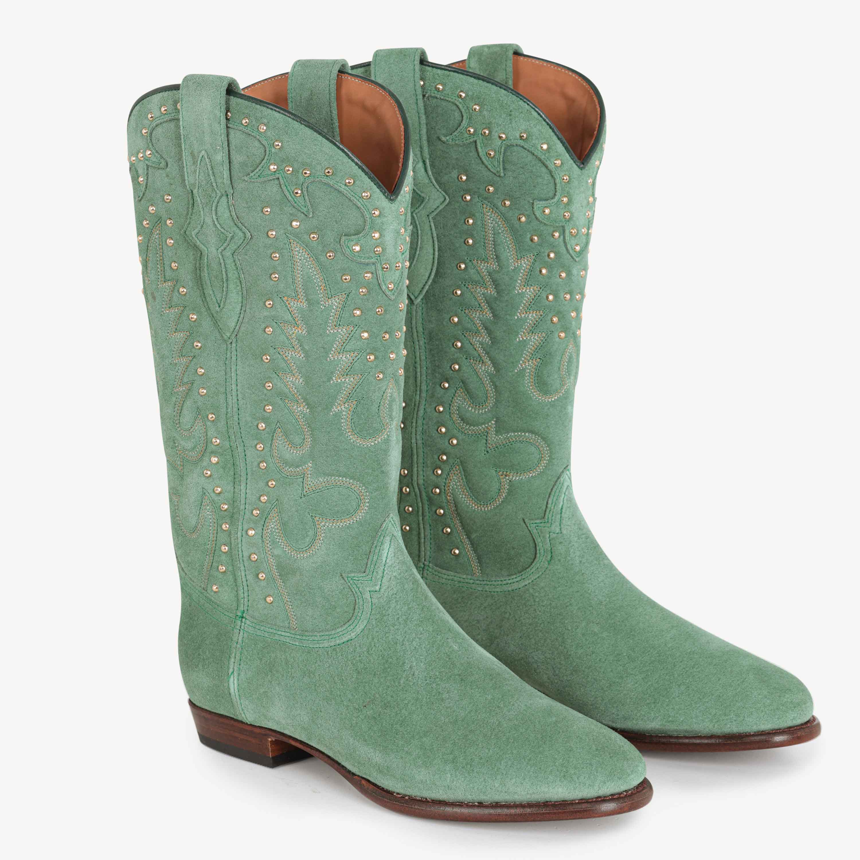 Cowboy Boots for Women | Midnight Studs Green – Shiloh Heritage